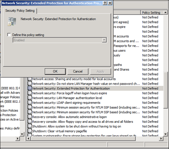 Control Extended Protection for Authentication using Security Policy ...